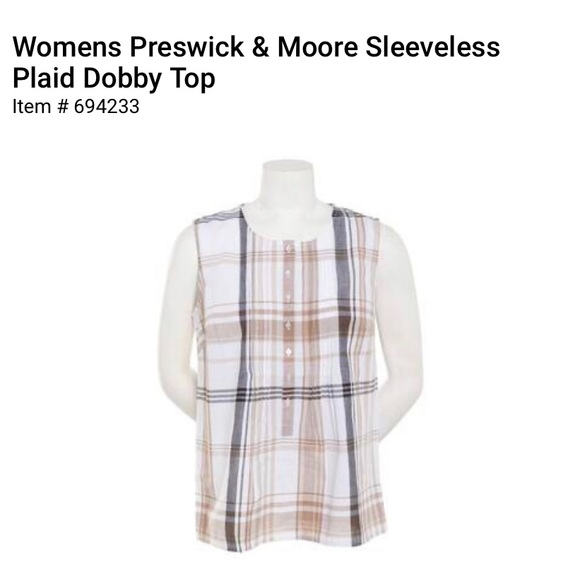 Preswick & Moore | Tops | Dobby Top In Plaid | Poshmark